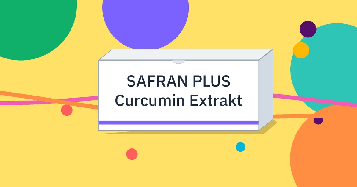 Symbolbild: Packung mit der Aufschrift SAFRAN PLUS Curcumin Extrakt (PZN 17276048) – Verfügbarkeit und Bezug in Apotheken in Frankfurt am Main