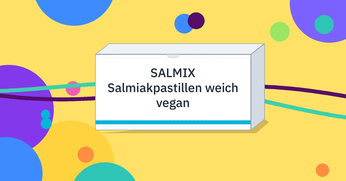 Symbolbild: Packung mit der Aufschrift SALMIX Salmiakpastillen weich vegan (PZN 16499361) – Verfügbarkeit und Bezug in Apotheken in Frankfurt am Main