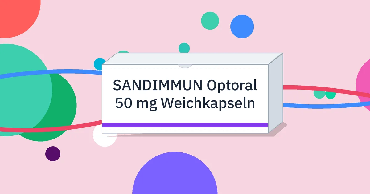 Symbolbild: Packung mit der Aufschrift SANDIMMUN Optoral 50 mg Weichkapseln (PZN 04994687) – Verfügbarkeit und Bezug in Apotheken in Frankfurt am Main