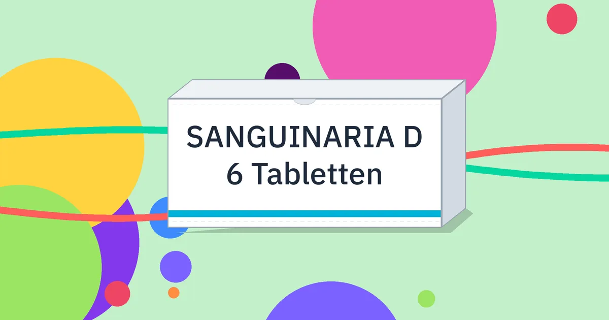 Symbolbild: Packung mit der Aufschrift SANGUINARIA D 6 Tabletten (PZN 02123623) – Verfügbarkeit und Bezug in Apotheken in Frankfurt am Main
