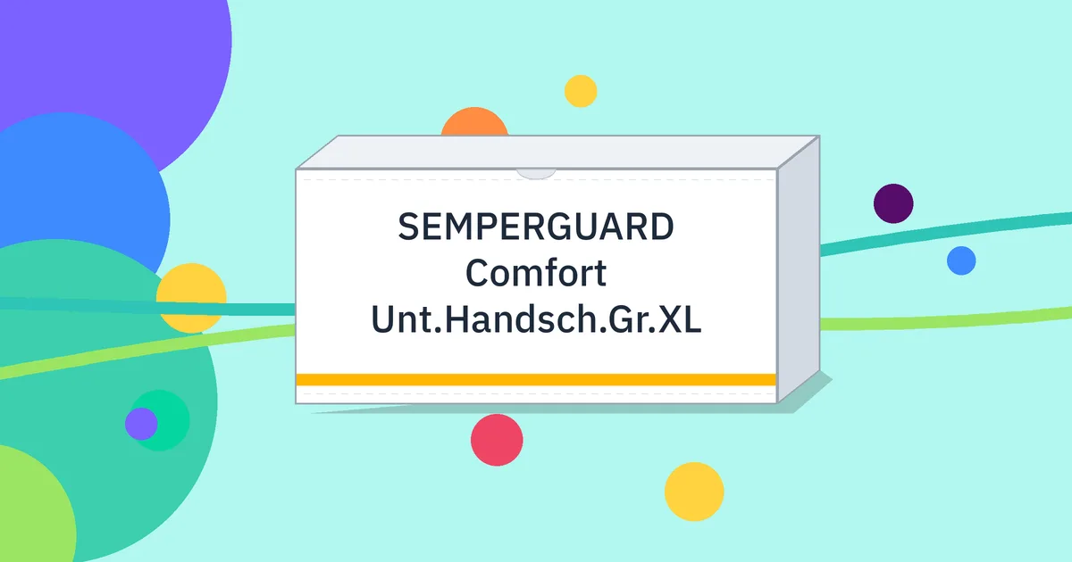 Symbolbild: Packung mit der Aufschrift SEMPERGUARD Comfort Unt.Handsch.Gr.XL (PZN 12365534) – Verfügbarkeit und Bezug in Apotheken in Frankfurt am Main
