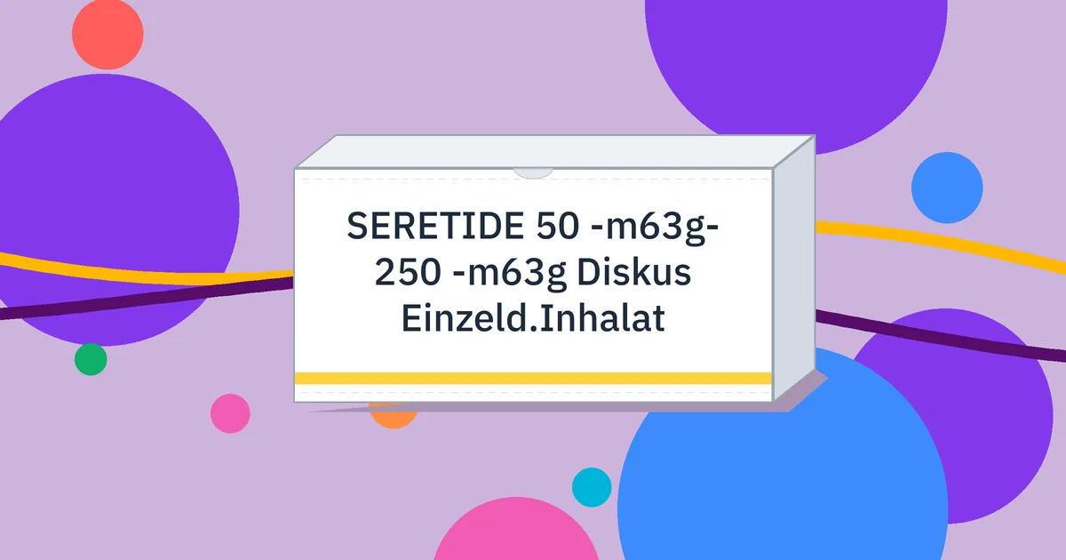 Symbolbild: Packung mit der Aufschrift SERETIDE 50 -m63g-250 -m63g Diskus Einzeld.Inhalat (PZN 18450672) – Verfügbarkeit und Bezug in Apotheken in Frankfurt am Main