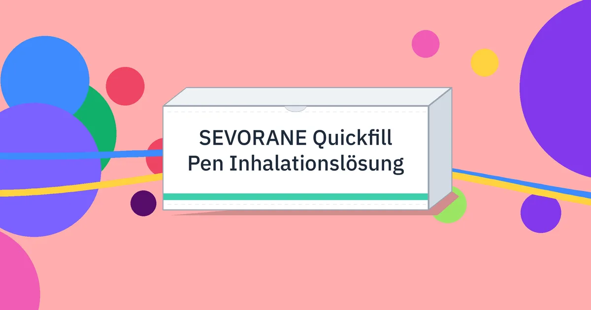 Symbolbild: Packung mit der Aufschrift SEVORANE Quickfill Pen Inhalationslösung (PZN 13830884) – Verfügbarkeit und Bezug in Apotheken in Frankfurt am Main