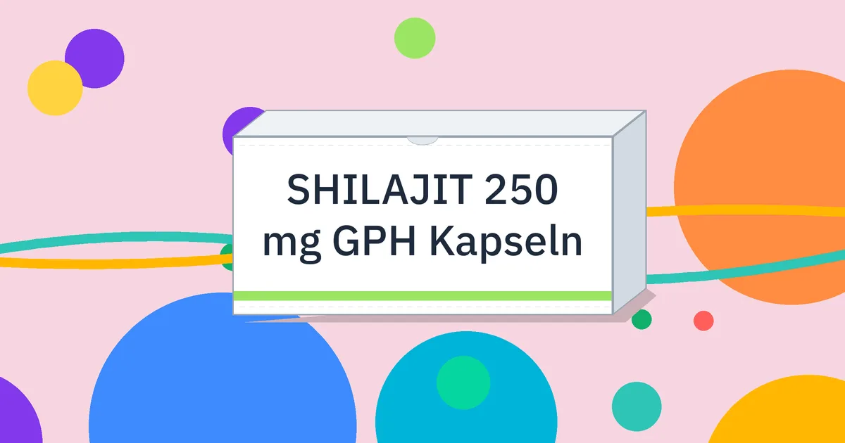 Symbolbild: Packung mit der Aufschrift SHILAJIT 250 mg GPH Kapseln (PZN 20808520) – Verfügbarkeit und Bezug in Apotheken in Frankfurt am Main
