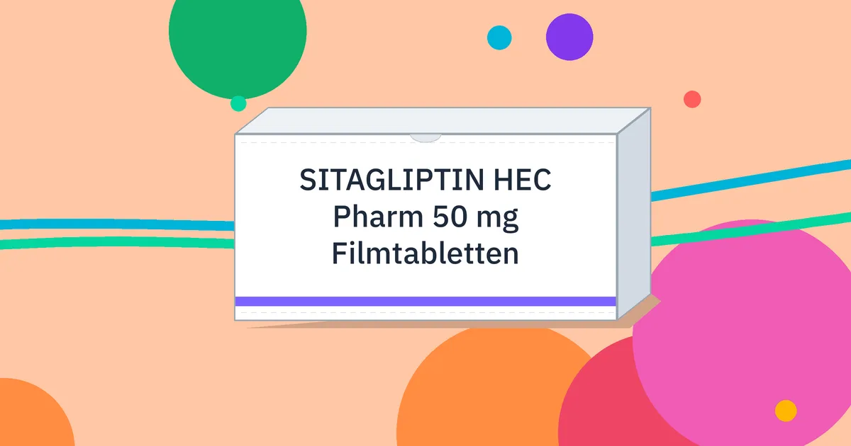Symbolbild: Packung mit der Aufschrift SITAGLIPTIN HEC Pharm 50 mg Filmtabletten (PZN 20586634) – Verfügbarkeit und Bezug in Apotheken in Frankfurt am Main