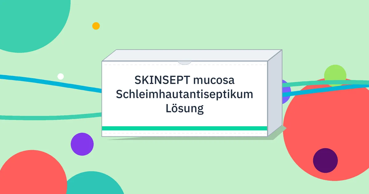 Symbolbild: Packung mit der Aufschrift SKINSEPT mucosa Schleimhautantiseptikum Lösung (PZN 19656766) – Verfügbarkeit und Bezug in Apotheken in Frankfurt am Main