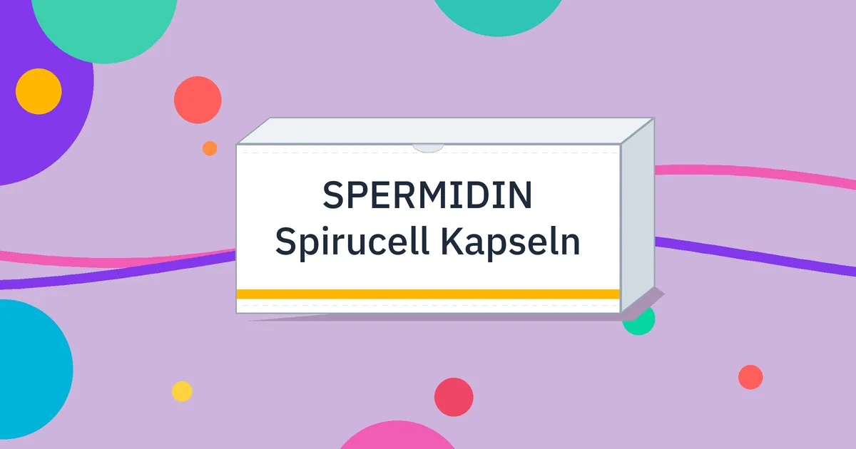 Symbolbild: Packung mit der Aufschrift SPERMIDIN Spirucell Kapseln (PZN 17879338) – Verfügbarkeit und Bezug in Apotheken in Frankfurt am Main