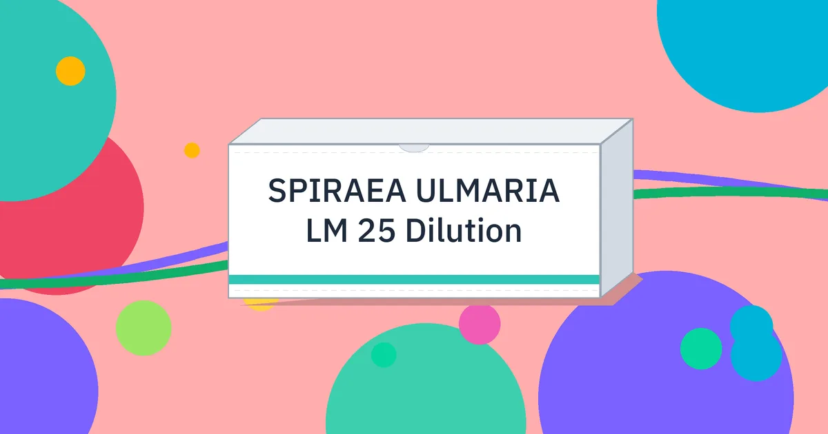 Symbolbild: Packung mit der Aufschrift SPIRAEA ULMARIA LM 25 Dilution (PZN 13196223) – Verfügbarkeit und Bezug in Apotheken in Frankfurt am Main
