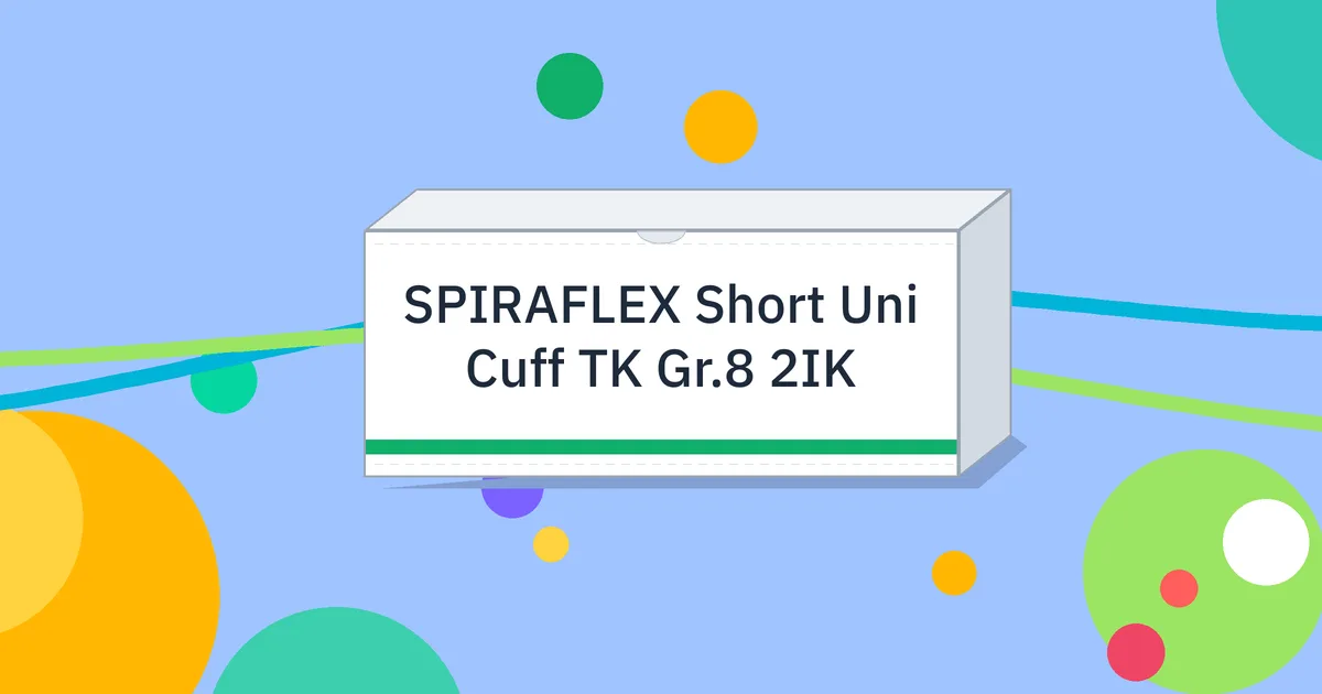 Symbolbild: Packung mit der Aufschrift SPIRAFLEX Short Uni Cuff TK Gr.8 2IK (PZN 12564386) – Verfügbarkeit und Bezug in Apotheken in Frankfurt am Main