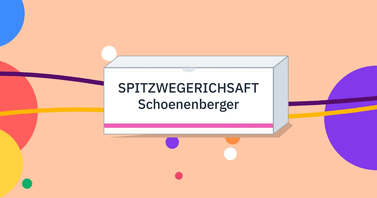 Symbolbild: Packung mit der Aufschrift SPITZWEGERICHSAFT Schoenenberger (PZN 00700163) – Verfügbarkeit und Bezug in Apotheken in Frankfurt am Main