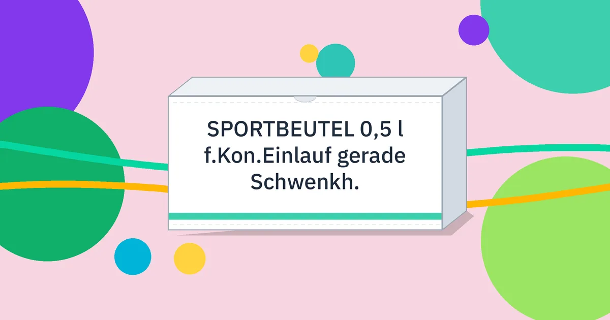 Symbolbild: Packung mit der Aufschrift SPORTBEUTEL 0,5 l f.Kon.Einlauf gerade Schwenkh. (PZN 06097259) – Verfügbarkeit und Bezug in Apotheken in Frankfurt am Main