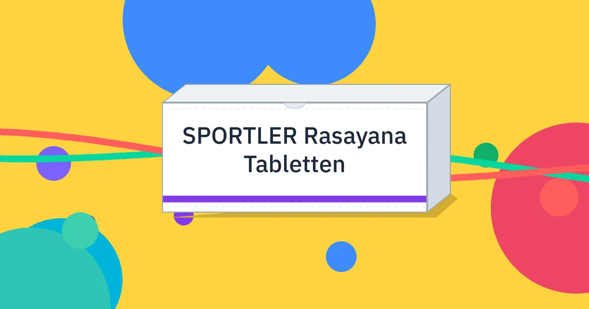 Symbolbild: Packung mit der Aufschrift SPORTLER Rasayana Tabletten (PZN 15530399) – Verfügbarkeit und Bezug in Apotheken in Frankfurt am Main