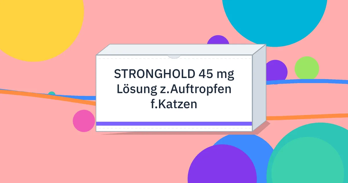 Symbolbild: Packung mit der Aufschrift STRONGHOLD 45 mg Lösung z.Auftropfen f.Katzen (PZN 12731418) – Verfügbarkeit und Bezug in Apotheken in Frankfurt am Main