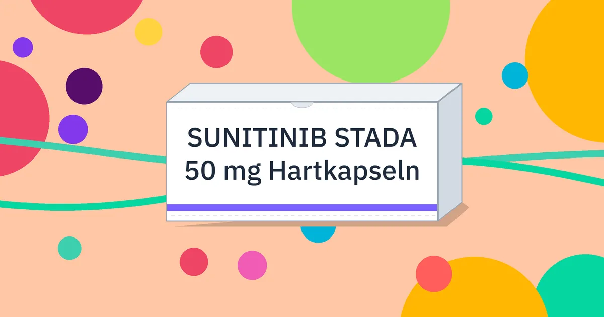 Symbolbild: Packung mit der Aufschrift SUNITINIB STADA 50 mg Hartkapseln (PZN 17232269) – Verfügbarkeit und Bezug in Apotheken in Frankfurt am Main