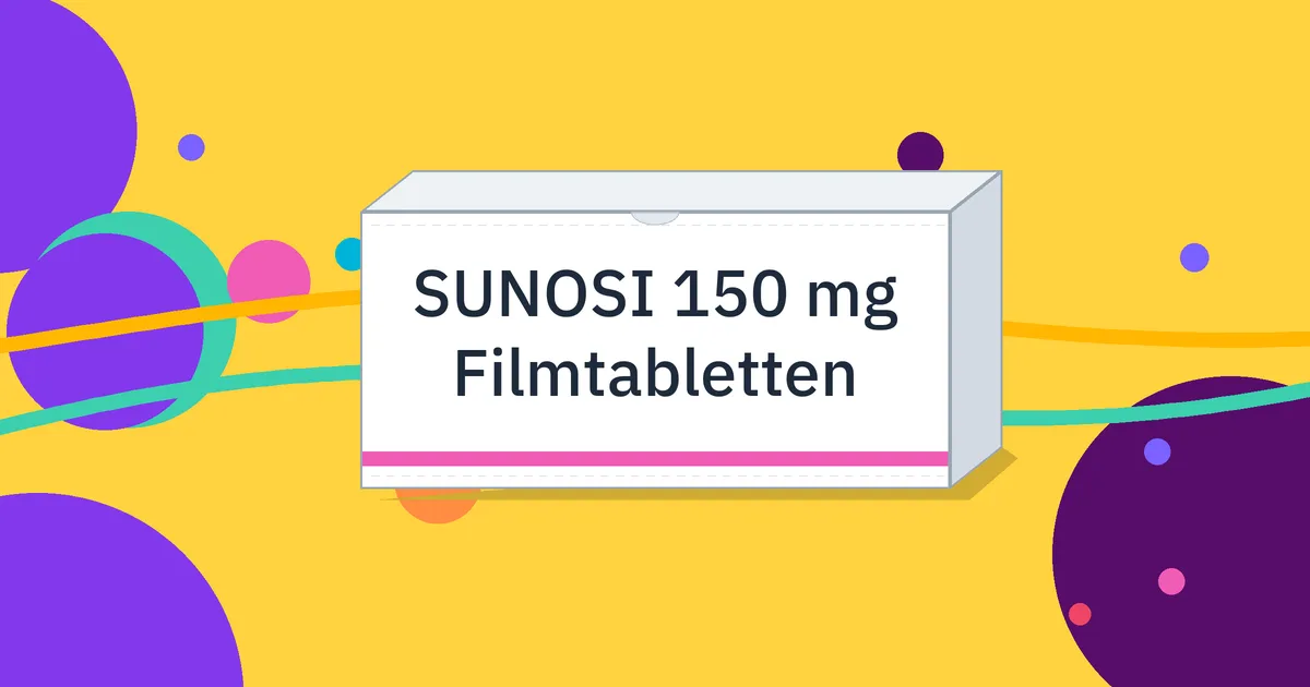 Symbolbild: Packung mit der Aufschrift SUNOSI 150 mg Filmtabletten (PZN 17560341) – Verfügbarkeit und Bezug in Apotheken in Frankfurt am Main