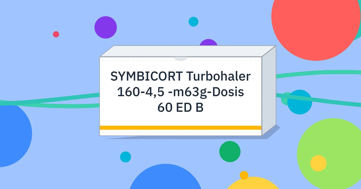 Symbolbild: Packung mit der Aufschrift SYMBICORT Turbohaler 160-4,5 -m63g-Dosis 60 ED B (PZN 07771120) – Verfügbarkeit und Bezug in Apotheken in Frankfurt am Main