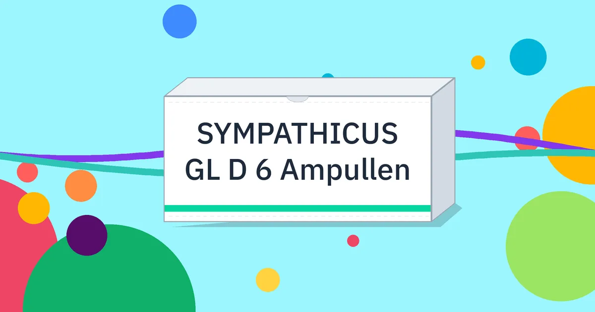 Symbolbild: Packung mit der Aufschrift SYMPATHICUS GL D 6 Ampullen (PZN 03658591) – Verfügbarkeit und Bezug in Apotheken in Frankfurt am Main