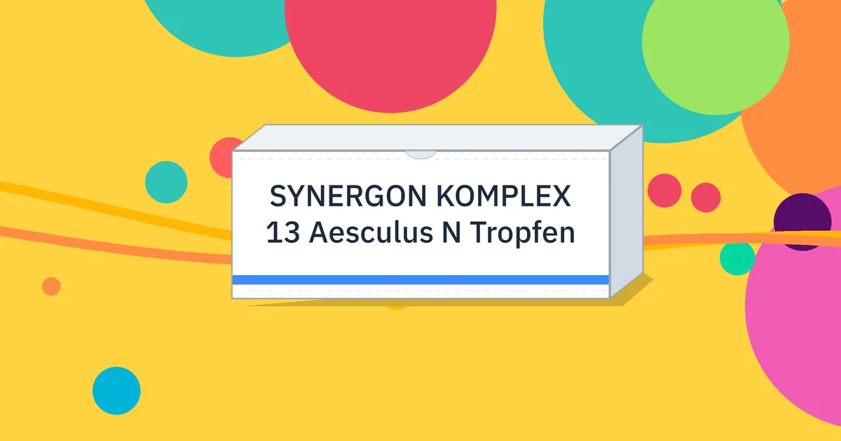 Symbolbild: Packung mit der Aufschrift SYNERGON KOMPLEX 13 Aesculus N Tropfen (PZN 03574664) – Verfügbarkeit und Bezug in Apotheken in Frankfurt am Main