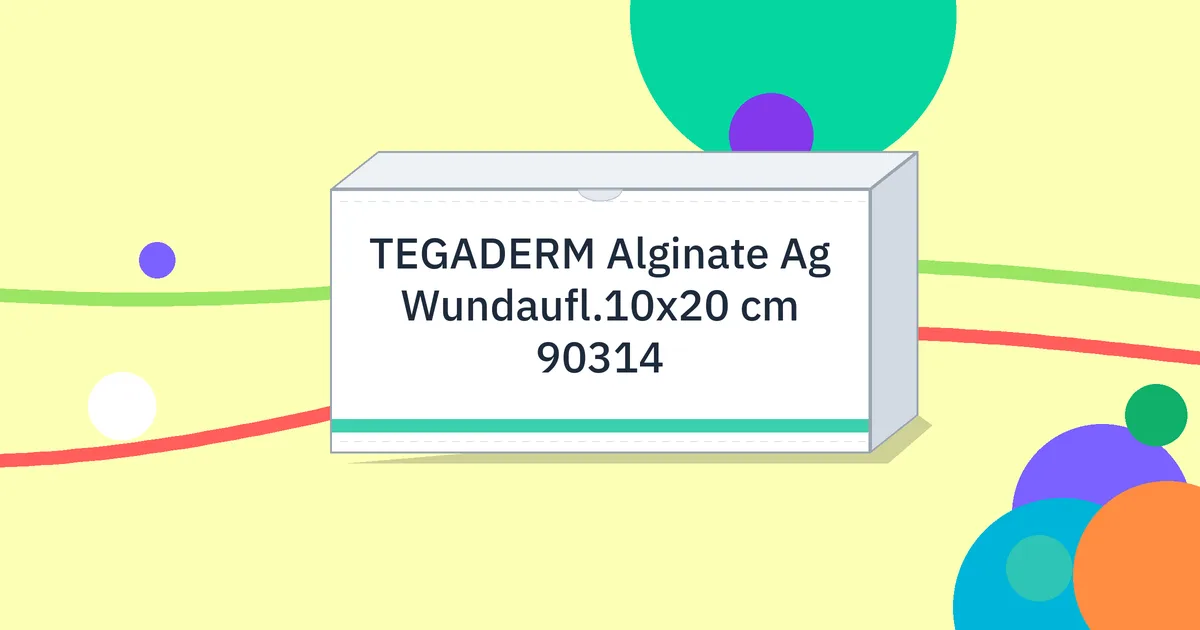 Symbolbild: Packung mit der Aufschrift TEGADERM Alginate Ag Wundaufl.10x20 cm 90314 (PZN 11846326) – Verfügbarkeit und Bezug in Apotheken in Frankfurt am Main