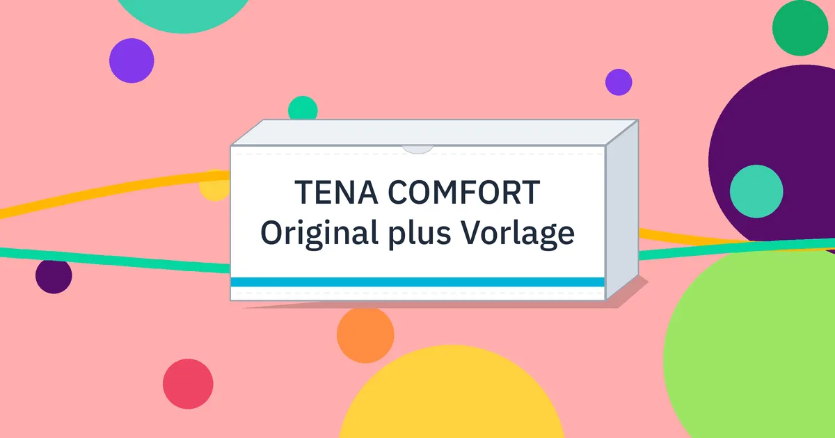 Symbolbild: Packung mit der Aufschrift TENA COMFORT Original plus Vorlage (PZN 11307546) – Verfügbarkeit und Bezug in Apotheken in Frankfurt am Main