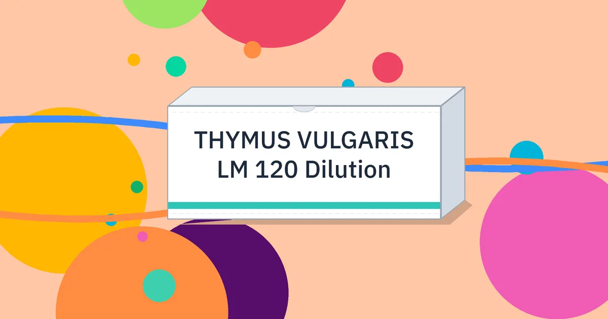 Symbolbild: Packung mit der Aufschrift THYMUS VULGARIS LM 120 Dilution (PZN 13223730) – Verfügbarkeit und Bezug in Apotheken in Frankfurt am Main