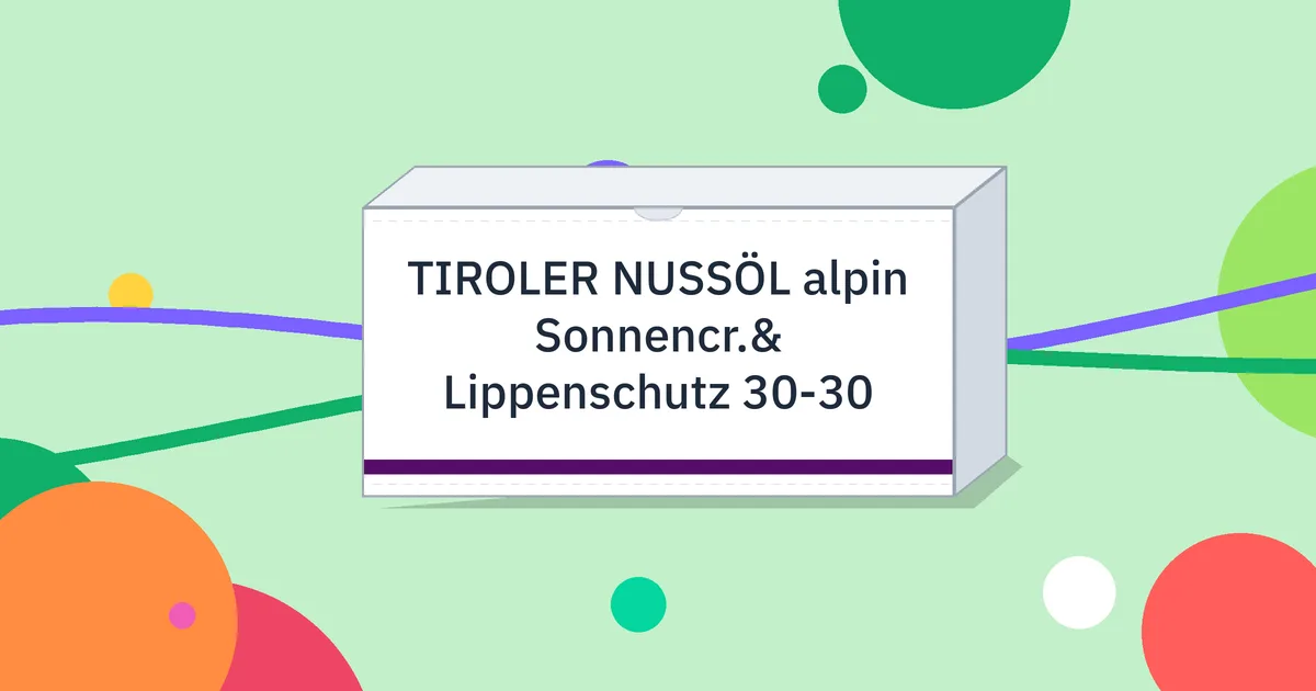 Symbolbild: Packung mit der Aufschrift TIROLER NUSSÖL alpin Sonnencr.& Lippenschutz 30-30 (PZN 09925403) – Verfügbarkeit und Bezug in Apotheken in Frankfurt am Main
