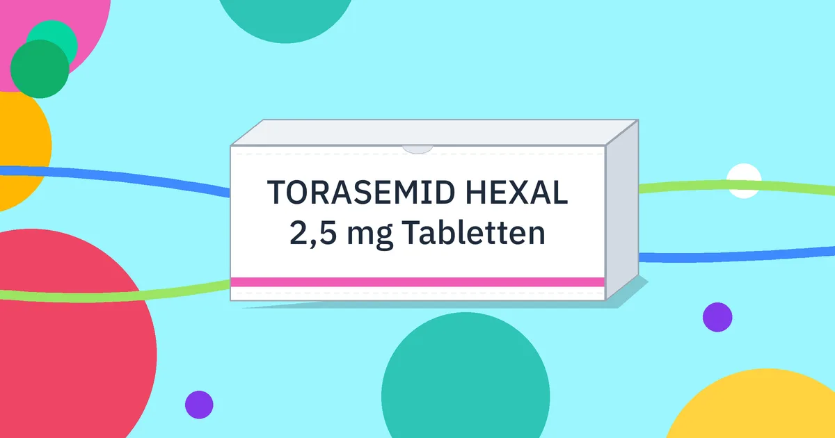 Symbolbild: Packung mit der Aufschrift TORASEMID HEXAL 2,5 mg Tabletten (PZN 04008493) – Verfügbarkeit und Bezug in Apotheken in Frankfurt am Main