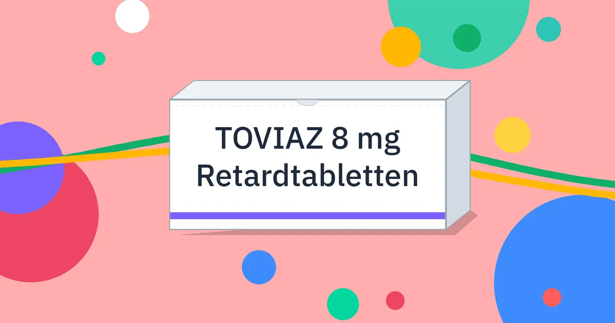 Symbolbild: Packung mit der Aufschrift TOVIAZ 8 mg Retardtabletten (PZN 13892750) – Verfügbarkeit und Bezug in Apotheken in Frankfurt am Main