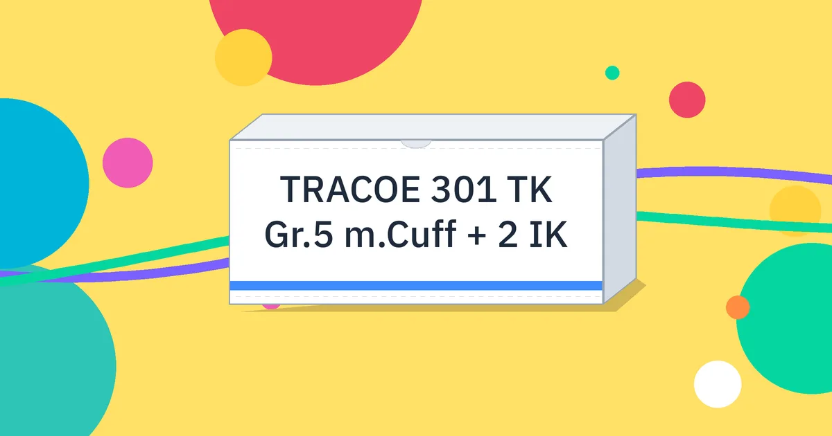 Symbolbild: Packung mit der Aufschrift TRACOE 301 TK Gr.5 m.Cuff + 2 IK (PZN 00919967) – Verfügbarkeit und Bezug in Apotheken in Frankfurt am Main