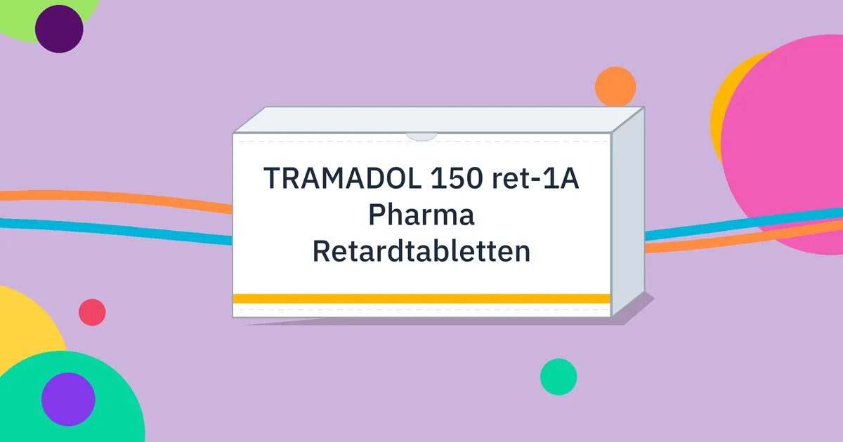 Symbolbild: Packung mit der Aufschrift TRAMADOL 150 ret-1A Pharma Retardtabletten (PZN 03480845) – Verfügbarkeit und Bezug in Apotheken in Frankfurt am Main