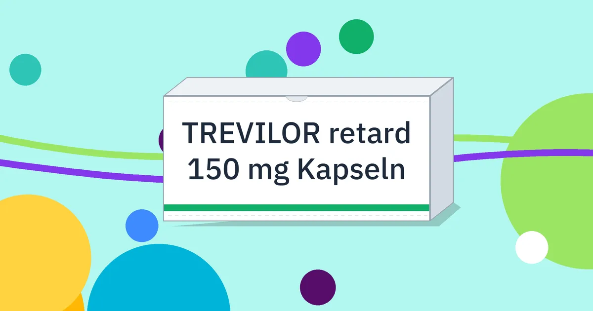 Symbolbild: Packung mit der Aufschrift TREVILOR retard 150 mg Kapseln (PZN 06731555) – Verfügbarkeit und Bezug in Apotheken in Frankfurt am Main
