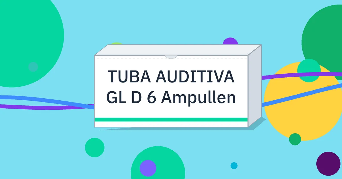 Symbolbild: Packung mit der Aufschrift TUBA AUDITIVA GL D 6 Ampullen (PZN 03354135) – Verfügbarkeit und Bezug in Apotheken in Frankfurt am Main