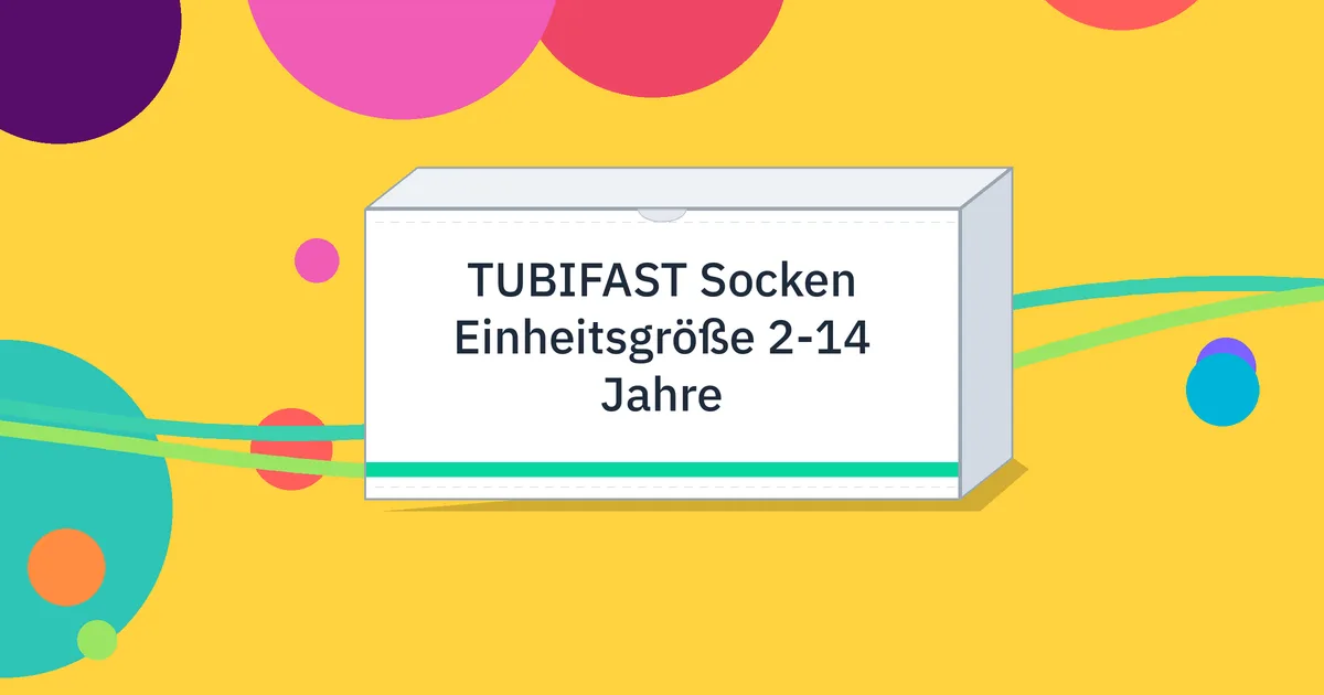 Symbolbild: Packung mit der Aufschrift TUBIFAST Socken Einheitsgröße 2-14 Jahre (PZN 14305482) – Verfügbarkeit und Bezug in Apotheken in Frankfurt am Main