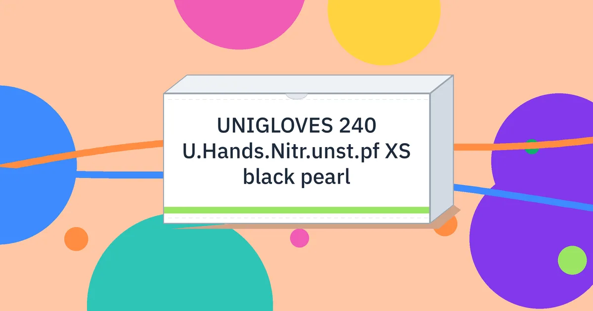 Symbolbild: Packung mit der Aufschrift UNIGLOVES 240 U.Hands.Nitr.unst.pf XS black pearl (PZN 18101500) – Verfügbarkeit und Bezug in Apotheken in Frankfurt am Main
