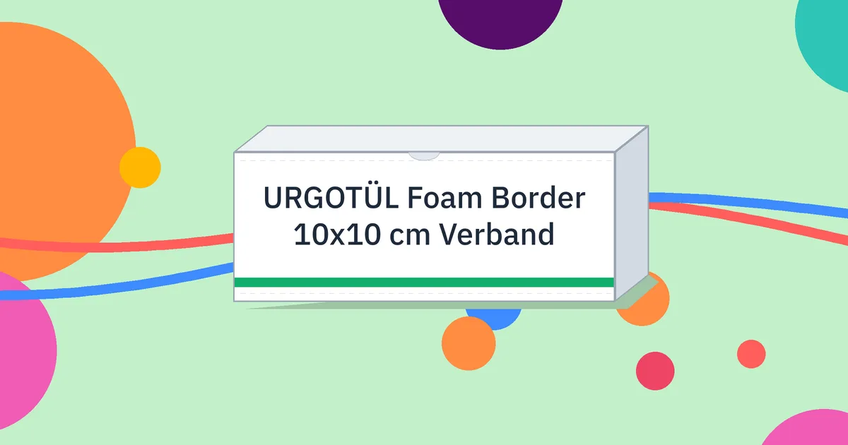 Symbolbild: Packung mit der Aufschrift URGOTÜL Foam Border 10x10 cm Verband (PZN 18129237) – Verfügbarkeit und Bezug in Apotheken in Frankfurt am Main