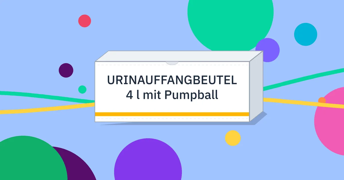 Symbolbild: Packung mit der Aufschrift URINAUFFANGBEUTEL 4 l mit Pumpball (PZN 19216116) – Verfügbarkeit und Bezug in Apotheken in Frankfurt am Main
