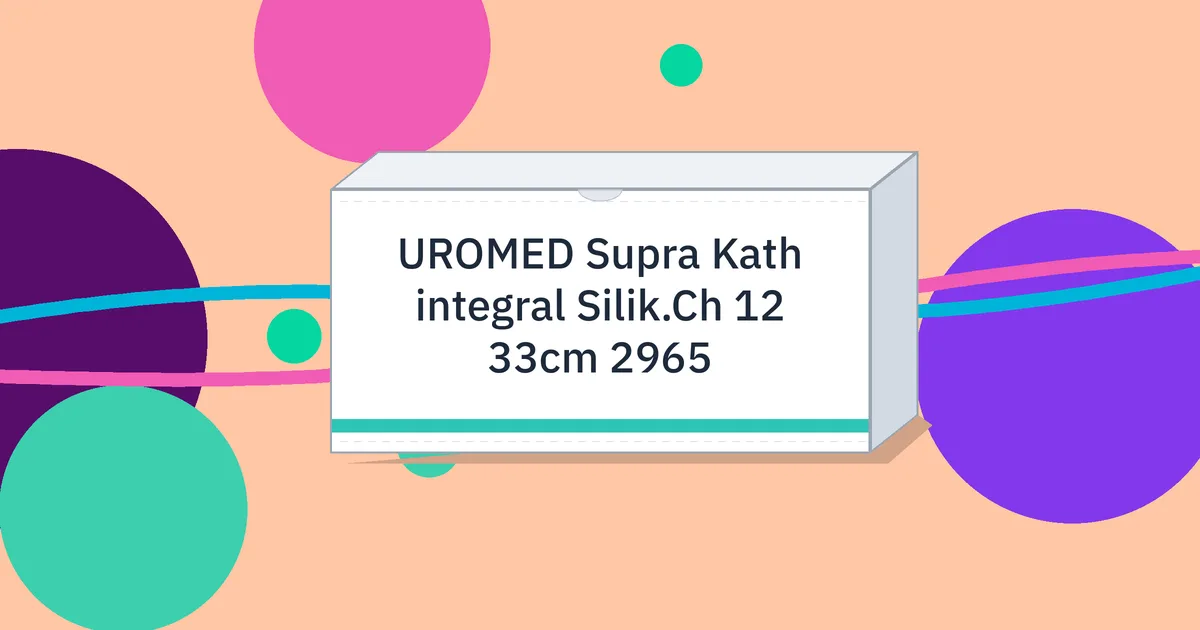 Symbolbild: Packung mit der Aufschrift UROMED Supra Kath integral Silik.Ch 12 33cm 2965 (PZN 04741905) – Verfügbarkeit und Bezug in Apotheken in Frankfurt am Main