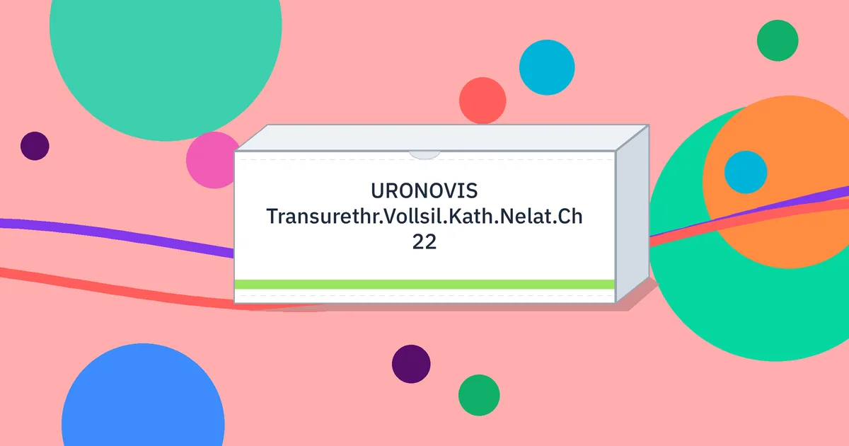 Symbolbild: Packung mit der Aufschrift URONOVIS Transurethr.Vollsil.Kath.Nelat.Ch 22 (PZN 02350164) – Verfügbarkeit und Bezug in Apotheken in Frankfurt am Main