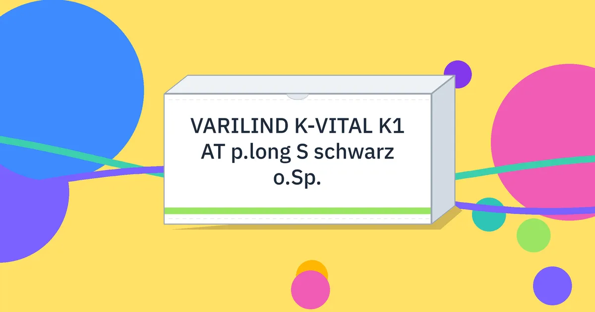 Symbolbild: Packung mit der Aufschrift VARILIND K-VITAL K1 AT p.long S schwarz o.Sp. (PZN 20560623) – Verfügbarkeit und Bezug in Apotheken in Frankfurt am Main