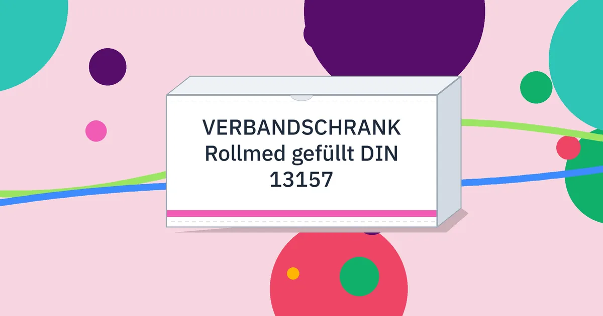 Symbolbild: Packung mit der Aufschrift VERBANDSCHRANK Rollmed gefüllt DIN 13157 (PZN 00635253) – Verfügbarkeit und Bezug in Apotheken in Frankfurt am Main