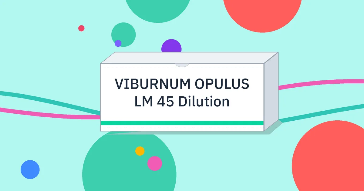 Symbolbild: Packung mit der Aufschrift VIBURNUM OPULUS LM 45 Dilution (PZN 13271344) – Verfügbarkeit und Bezug in Apotheken in Frankfurt am Main