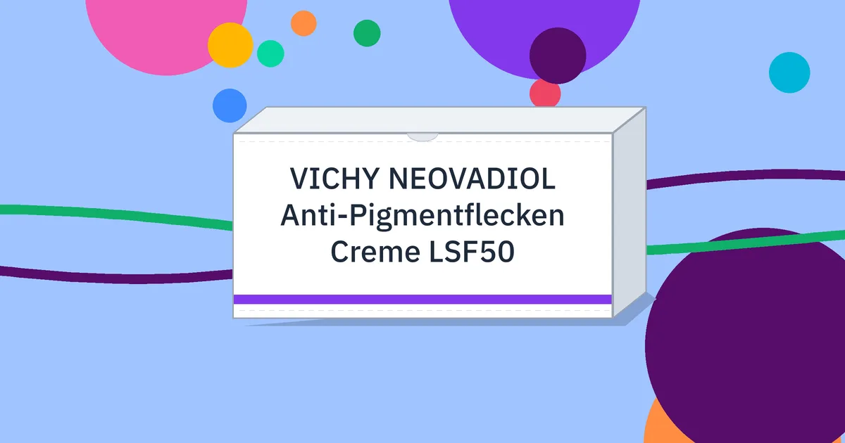 Symbolbild: Packung mit der Aufschrift VICHY NEOVADIOL Anti-Pigmentflecken Creme LSF50 (PZN 18653139) – Verfügbarkeit und Bezug in Apotheken in Frankfurt am Main