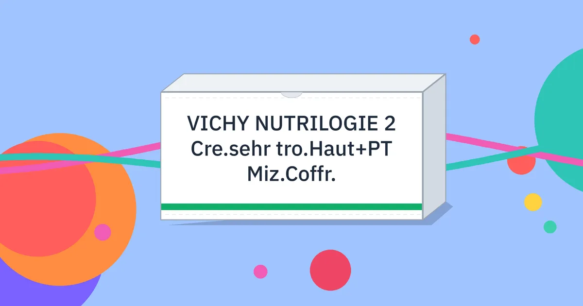 Symbolbild: Packung mit der Aufschrift VICHY NUTRILOGIE 2 Cre.sehr tro.Haut+PT Miz.Coffr. (PZN 16954813) – Verfügbarkeit und Bezug in Apotheken in Frankfurt am Main