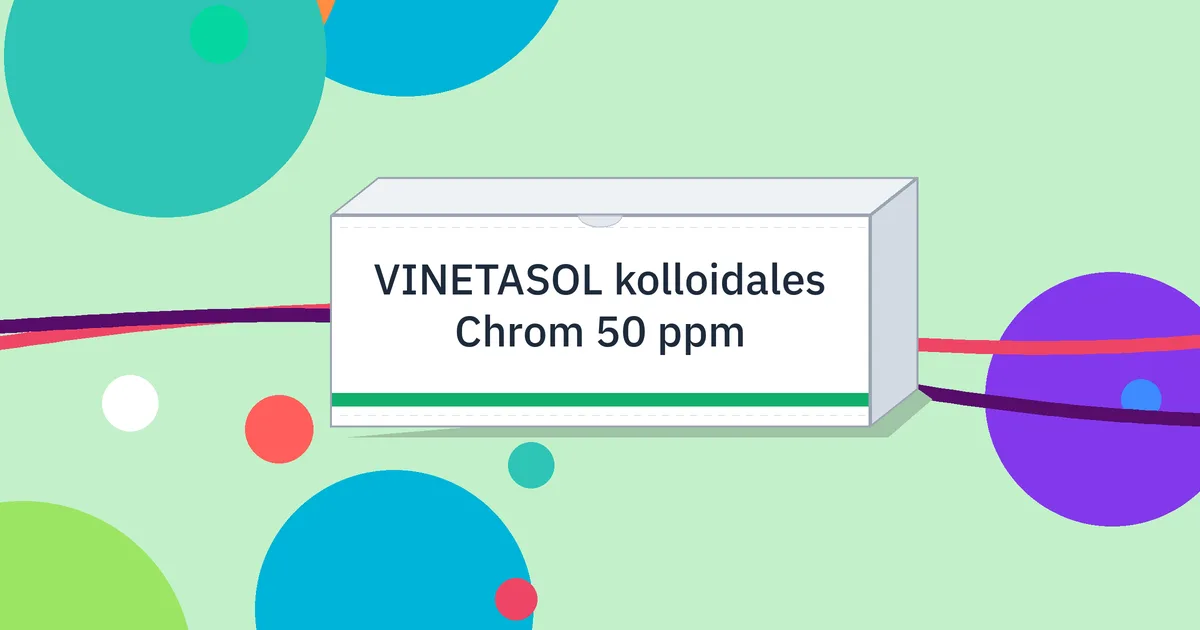 Symbolbild: Packung mit der Aufschrift VINETASOL kolloidales Chrom 50 ppm (PZN 19160195) – Verfügbarkeit und Bezug in Apotheken in Frankfurt am Main