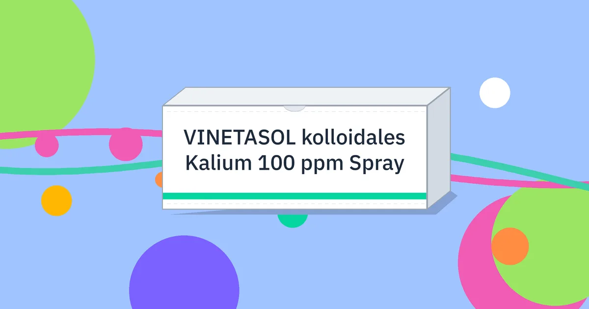 Symbolbild: Packung mit der Aufschrift VINETASOL kolloidales Kalium 100 ppm Spray (PZN 19528927) – Verfügbarkeit und Bezug in Apotheken in Frankfurt am Main