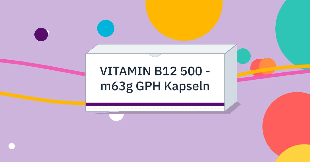 Symbolbild: Packung mit der Aufschrift VITAMIN B12 500 -m63g GPH Kapseln (PZN 13251169) – Verfügbarkeit und Bezug in Apotheken in Frankfurt am Main