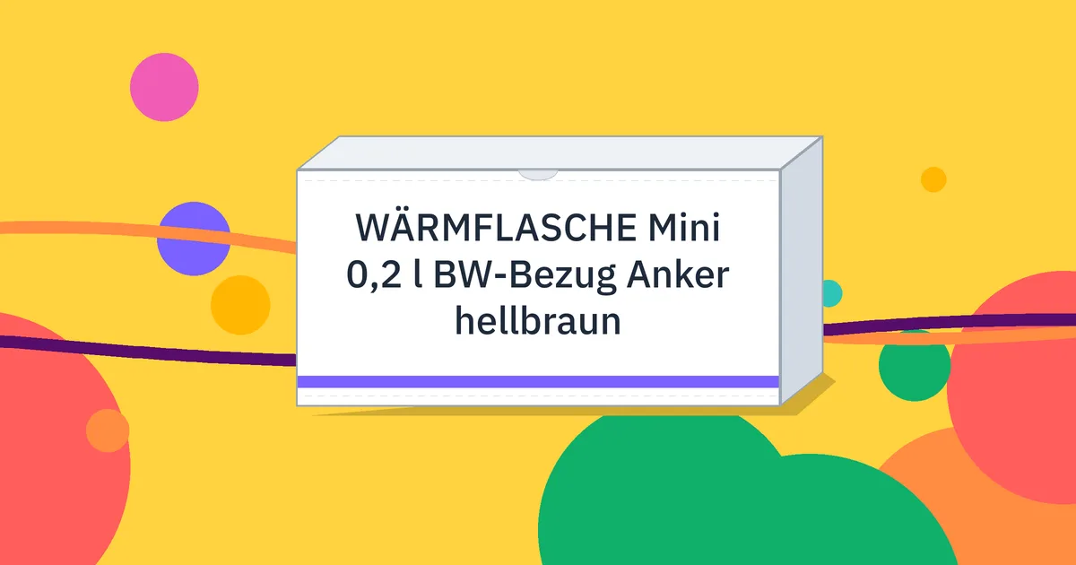 Symbolbild: Packung mit der Aufschrift WÄRMFLASCHE Mini 0,2 l BW-Bezug Anker hellbraun (PZN 16791073) – Verfügbarkeit und Bezug in Apotheken in Frankfurt am Main