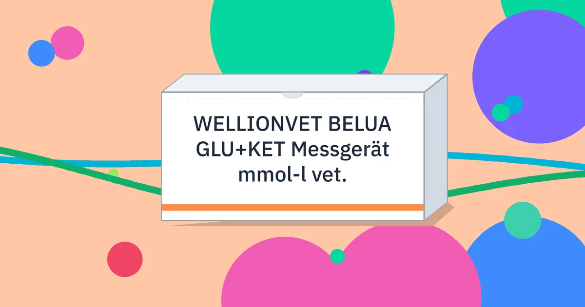 Symbolbild: Packung mit der Aufschrift WELLIONVET BELUA GLU+KET Messgerät mmol-l vet. (PZN 11668209) – Verfügbarkeit und Bezug in Apotheken in Frankfurt am Main