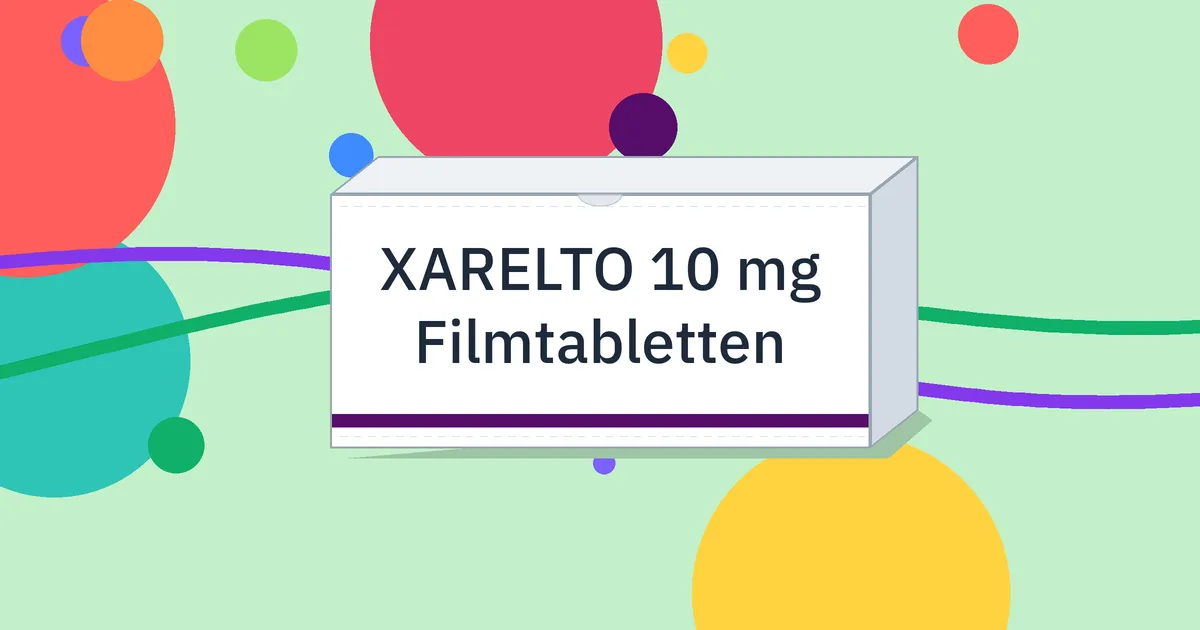 Symbolbild: Packung mit der Aufschrift XARELTO 10 mg Filmtabletten (PZN 15861340) – Verfügbarkeit und Bezug in Apotheken in Frankfurt am Main