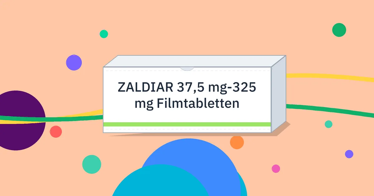Symbolbild: Packung mit der Aufschrift ZALDIAR 37,5 mg-325 mg Filmtabletten (PZN 03691849) – Verfügbarkeit und Bezug in Apotheken in Frankfurt am Main